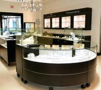 China Custom Black and Silver Tone Jewelry Display Cabinet, Wall & Floor Showcase for Luxury Jewelry Stores for sale