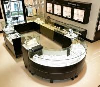 China Custom Black and Silver Tone Jewelry Display Cabinet, Wall & Floor Showcase for Luxury Jewelry Stores for sale
