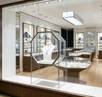 China Luxury High-End Solid Wood Jewelry Display Cabinet Set, Custom Jewelry Store Interior Design with Glass Display Cases for sale