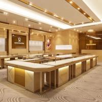 China Custom High Quality Wooden Glass Jewelry Display Showcase with LED Lighting for sale