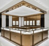 China Elegant Modern Jewelry Display Set, Gold Metal Glass Showcase for Jewelry Retail for sale