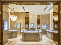 China High End Jewelry Shop Wooden Stainless Steel Jewellery Display Island Cabinet for sale
