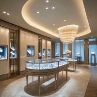 China Professional Diamond Jewelry Shop Interior Design Modern Jewelry Island Display Cabinet for sale
