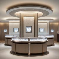 China Professional Diamond Jewelry Shop Interior Design Modern Jewelry Island Display Cabinet for sale