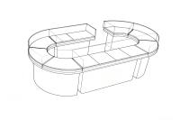 China Luxury Jewelry Shop Interior Design Stainless Steel Glass Display Island Cabinet for sale