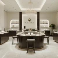 China Wholesale Luxury Stainless Steel Glass Jewlery Island Showcase LED Lighting for Jewelry Store for sale