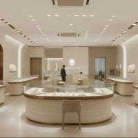 China Custom Luxury Jewelry Island Showcase with LED for Jewelry Retail Stores and Shopping Malls for sale