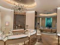 China Custom Luxury Jewellery Shop Interior Design Glass Jewelry Round Showcase Counter with LED for sale