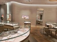 China Custom Luxury Jewellery Shop Interior Design Glass Jewelry Round Showcase Counter with LED for sale