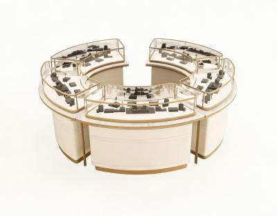 China Luxury Jewelry Display Island Cabinet With LED Light for Store Counter Exhibition for sale