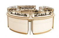 China Luxury Jewelry Display Island Cabinet With LED Light for Store Counter Exhibition for sale