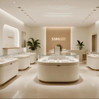 China Jewelry Store Showcase with LED Lighting Glass and Stainless Steel Cabinet for Watch Display for sale