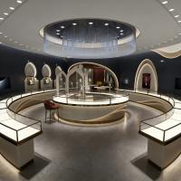 China High-End Commercial Jewellery Store Furniture Glass Jewelry Display Island Cabinet for sale