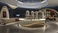 China High-End Commercial Jewellery Store Furniture Glass Jewelry Display Island Cabinet for sale