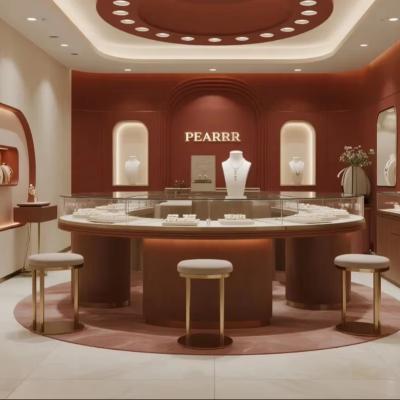 China Customized Jewelry Shop Plywood Jewelry Showcase Island Cabinet for Retail Store for sale