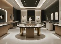 China Modern Design Jewelry Store Jewelry Glass Metal Frame Island Showcase for Jewelry and Pearl for sale