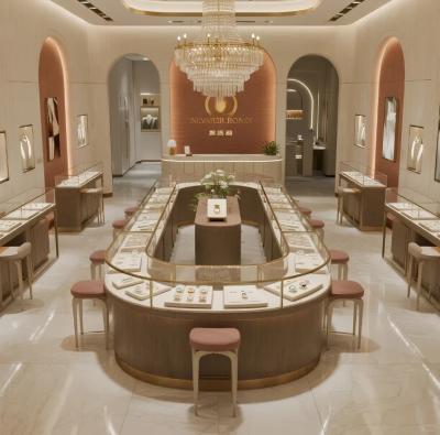 China High End 3D Design Customized Jewellery Showroom Glass Island Display Showcase for Jewelry Store for sale