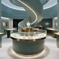 China Modern Latest Jewellery Showroom Design Glass Jewelry Island Showcase With LED for sale