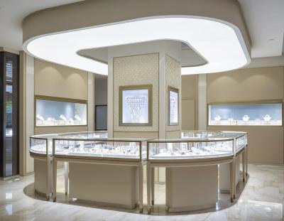 China Custom Jewelry Shop Lockable Retail Store Jewelry Display Island Cabinet for sale