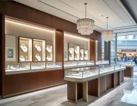 China Custom Jewelry Shop Lockable Retail Store Jewelry Display Island Cabinet for sale