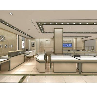 China Elegant Wood Jewelry Showcase with Glass Display Area for Boutique Store for sale