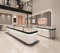 China High-End Jewelry Display Cabinet - Custom Tempered Glass Case with LED Lighting for Luxury Retail Store Design. for sale
