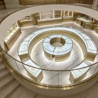China Factory Manufacturer Jewelry Shop Interior Design LED Lighting Gold Store Display Shelf Vitrine Glass Showcase for Sale for sale