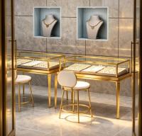 China Customized Durable High-quality Modern Glass Cabinet LED Lighting Aluminium Material Jewelry Counter Retail Store Exhibition for sale