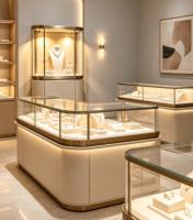 China Customized Durable High-quality Modern Glass Cabinet LED Lighting Aluminium Material Jewelry Counter Retail Store Exhibition for sale