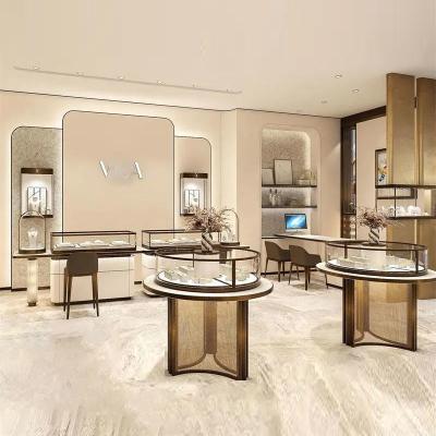 China High Grade Solid Wood Jewelry Display with Tempered Glass Door for sale
