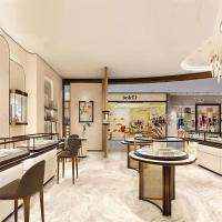 China High Grade Solid Wood Jewelry Display with Tempered Glass Door for sale