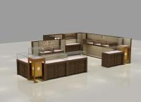 China Retail Wooden Jewelry Display Case with Glass Door and LED Lighting for sale