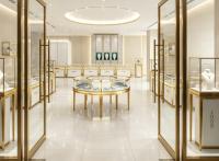 China Customizable High-End Luxury Modern Aluminium Round Glass Display Showcase for Jewelry and Watches Retail Display Case for sale