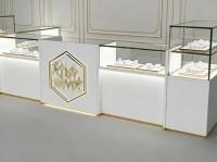 China Custom Luxury Perfume Display Cabinets with LED Lighting for Boutique Fragrance Shops Interior Design for sale