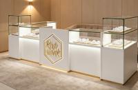 China Custom Luxury Perfume Display Cabinets with LED Lighting for Boutique Fragrance Shops Interior Design for sale