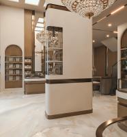 China Custom Retail Jewelry Store Showcase Wooden Jewelry Cabinet Wall with LED for sale