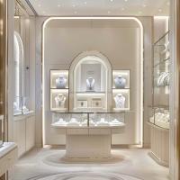 China Custom Design Jewelry Showcase With Spot Lights for High End Jewelry Display for sale
