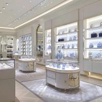 China Custom Design Jewelry Showcase With Spot Lights for High End Jewelry Display for sale