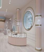 China Luxury Gold Jewelry Retail Store Furniture Custom Jewelry Showcase for sale