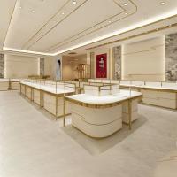 China OEM Wholesale LED-Lighted Jewelry Display Shelves Ultra-clear Glass Showcase for Jewelry Shop for sale