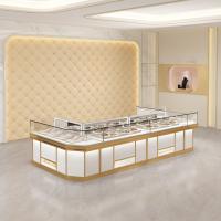 China Custom Gold Jewelry Display Showcase with LED Lighting for Mall Furniture Decoration or Shop for sale