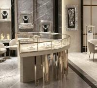 China Jeweller Counter Display for Jewelry Shops LED Lighting Eco-Friendly Waterproof Customizable Jewelry Store Showcase for sale