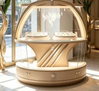 China GZowin Luxury Commercial Durable Stainless Steel Jewelry Display Stand Set Customized Necklace Cabinet LED Lighting Showcases for sale