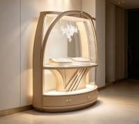 China GZowin Luxury Commercial Durable Stainless Steel Jewelry Display Stand Set Customized Necklace Cabinet LED Lighting Showcases for sale