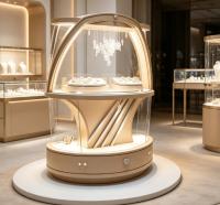 China GZowin Luxury Commercial Durable Stainless Steel Jewelry Display Stand Set Customized Necklace Cabinet LED Lighting Showcases for sale