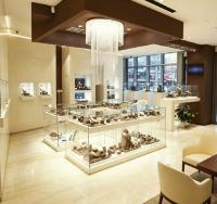 China Luxury Double-Deck Square Island Jewelry Display Case, Glass Showcase for sale