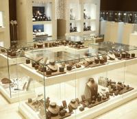 China Luxury Double-Deck Square Island Jewelry Display Case, Glass Showcase for sale
