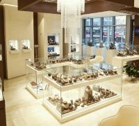 China Luxury Double-Deck Square Island Jewelry Display Case, Glass Showcase for sale