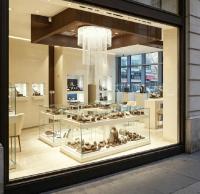 China Luxury Double-Deck Square Island Jewelry Display Case, Glass Showcase for sale