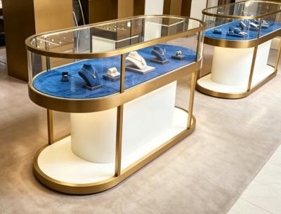 China Retail Jewelry Cabinet LED Lit Customizable Glass Showcase with Sliding Drawers for Jewelry Watch Display in Showroom for sale